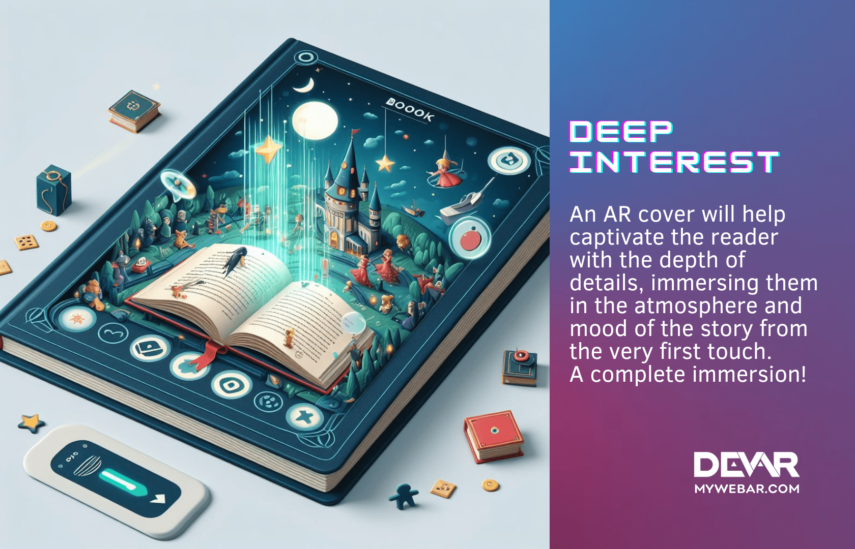 AR stellt das Buch anhand seines Covers vor und macht es unvergesslicher